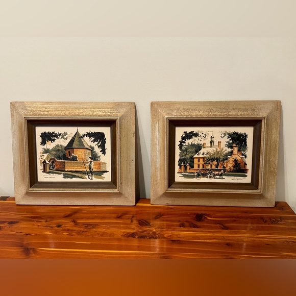 Hand Crafted | Art | 2 Framed Colonial Williamsburg Serigraphs Of ...